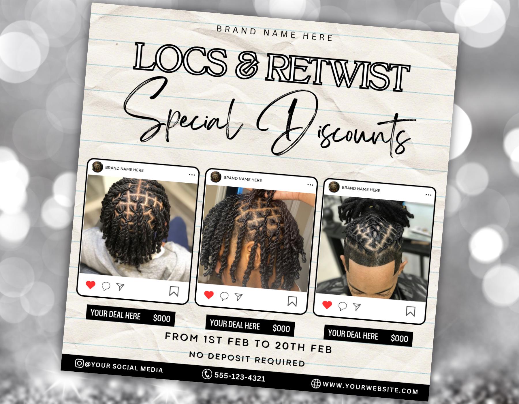 Men's Stitch Braids Flyer, DIY Flyer Template Design, Braids Booking ...