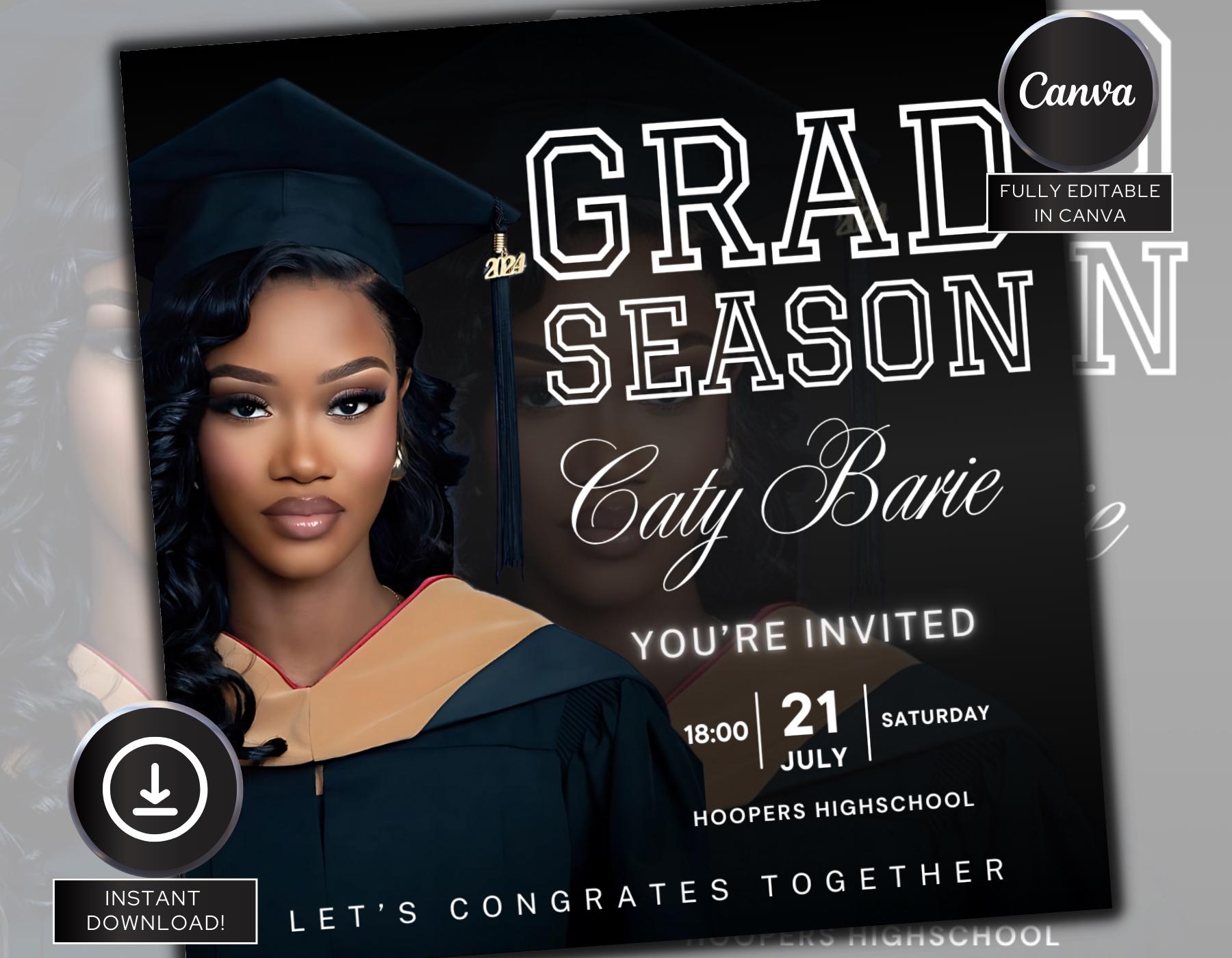 Editable Graduation Invitation Flyer | Graduation Party, Class of 2025 ...