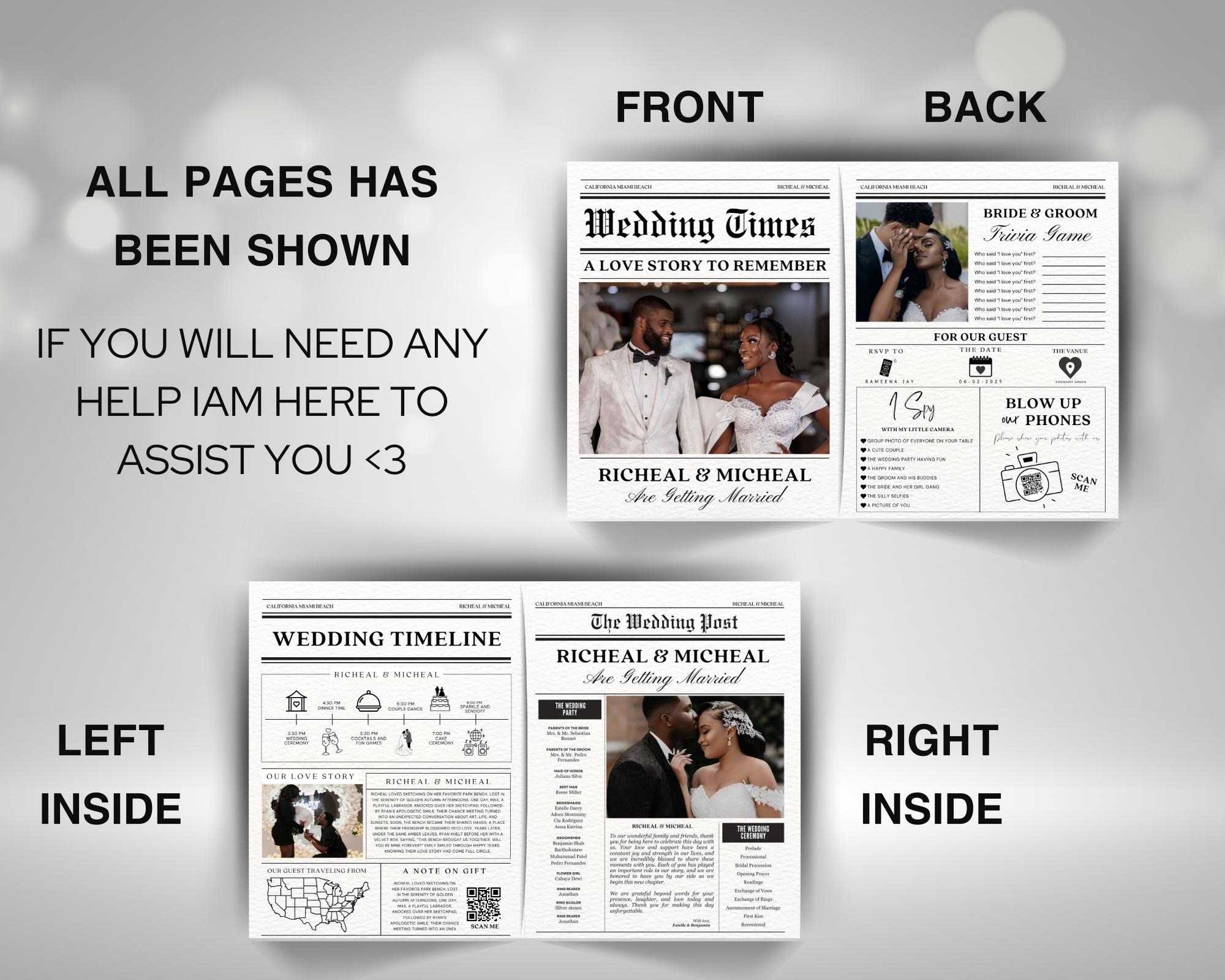 Wedding Newspaper Template With Photo, Wedding Newspaper Template ...