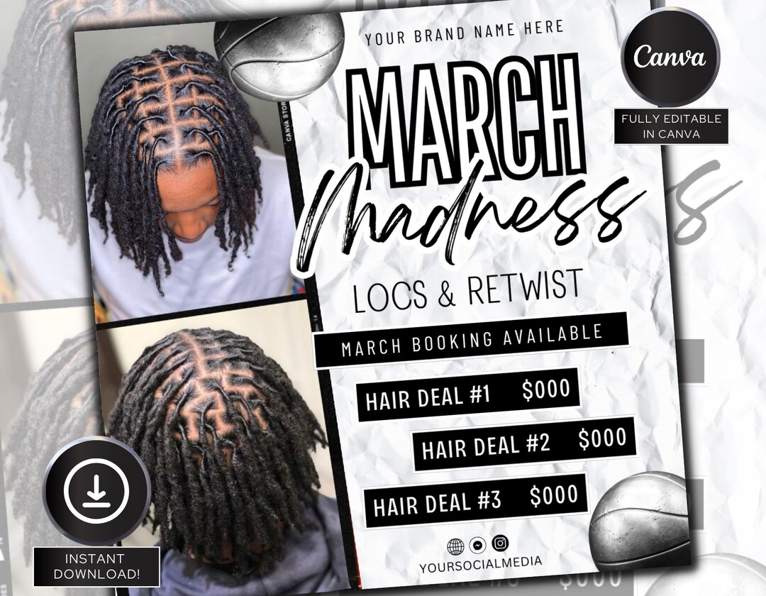 March Locs and Retwist Bookings Flyer,locs & Styles Flyer,social Media ...