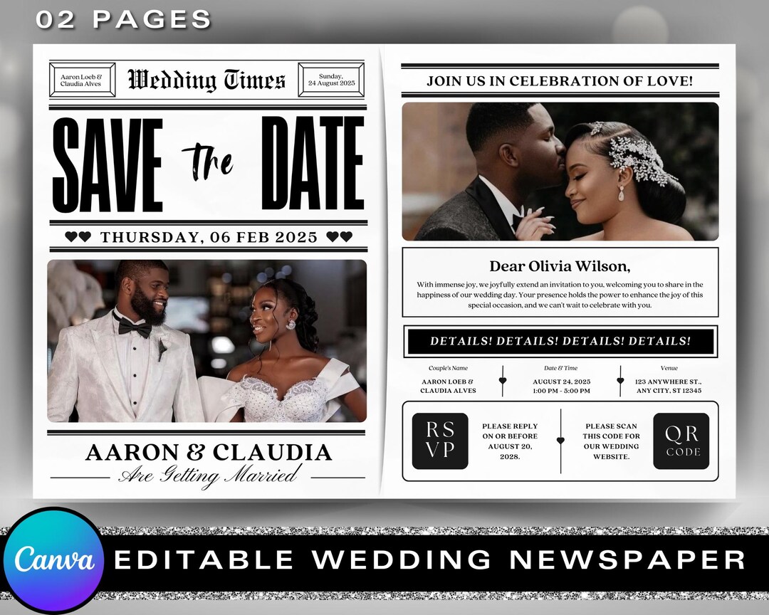 Wedding Newspaper Template With Photo, Wedding Newspaper Template ...