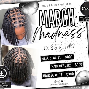 March Locs and Styles Bookings Flyer,locs & Styles Flyer,social Media ...