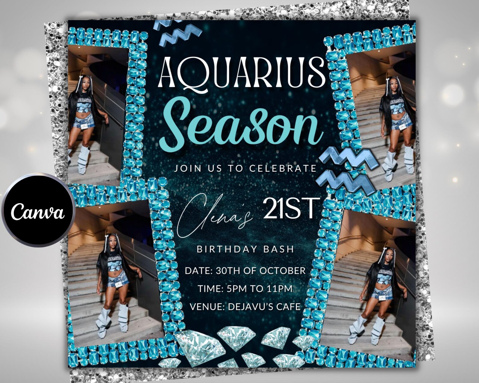 Aquarius Birthday Flyer, Aquarius Bash Flyer,birthday Flyer,birthday ...