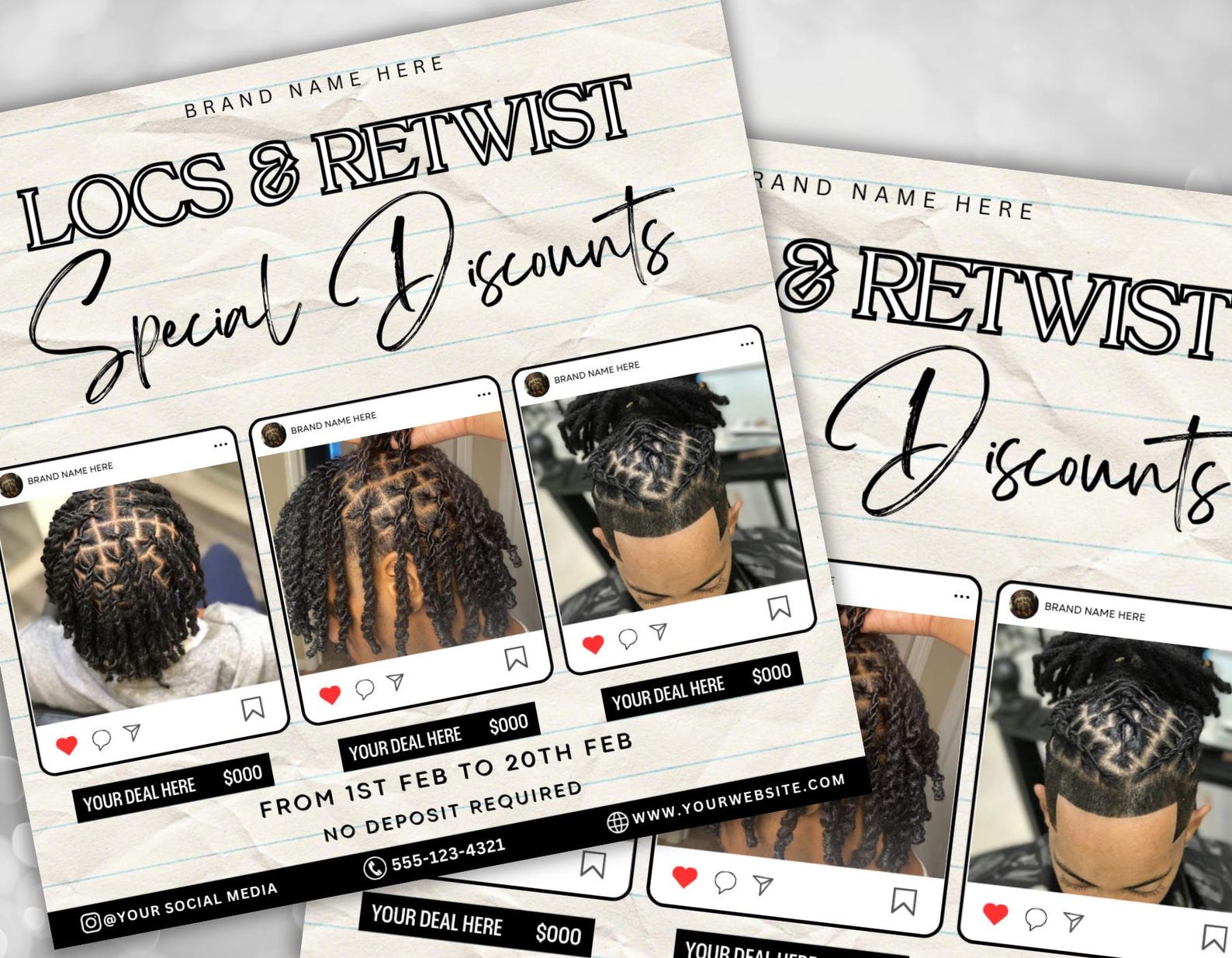 Men's Stitch Braids Flyer, DIY Flyer Template Design, Braids Booking ...