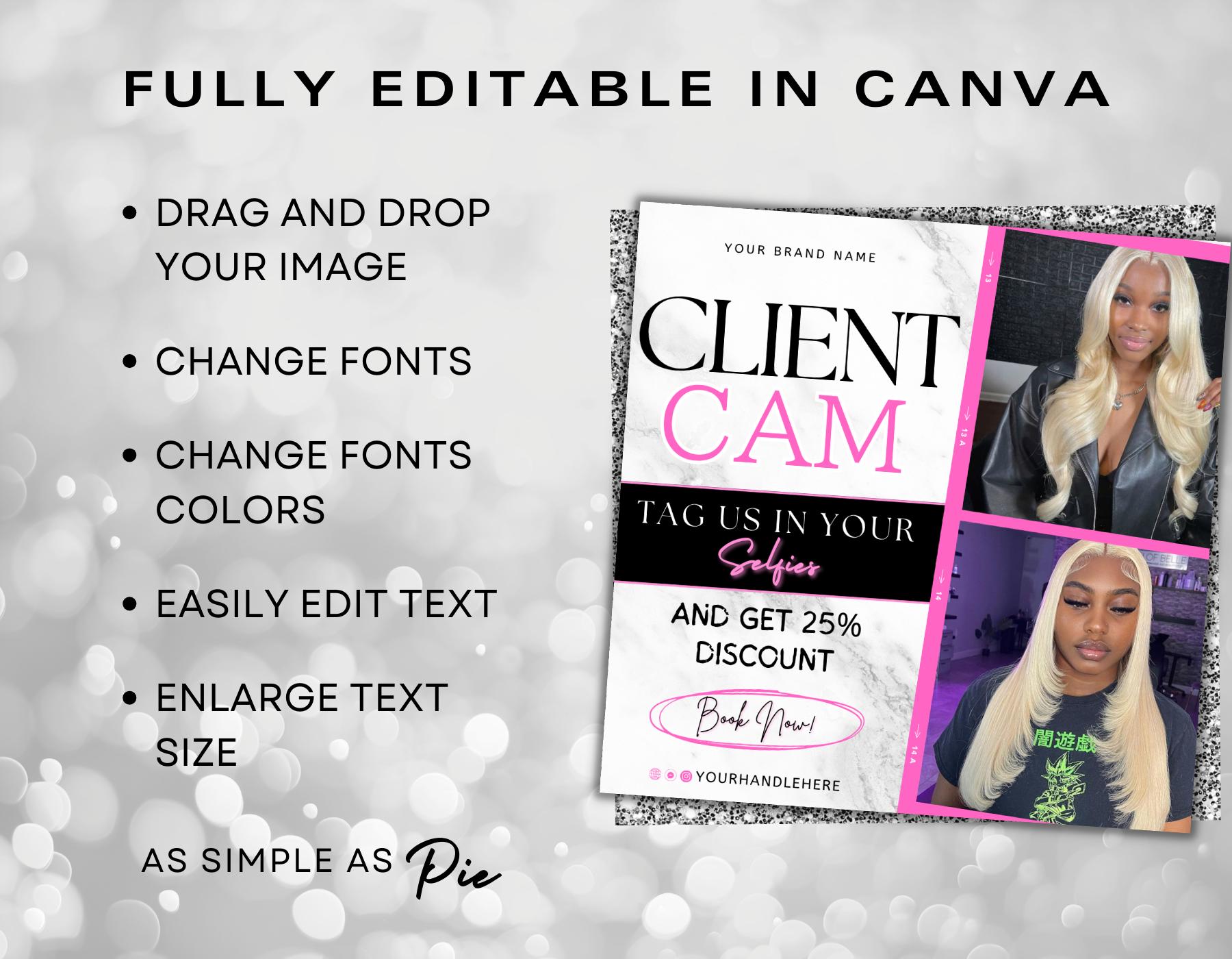 Client Cam Template, Client Cam Flyer, Boutique Flyer, Beauty Flyer ...