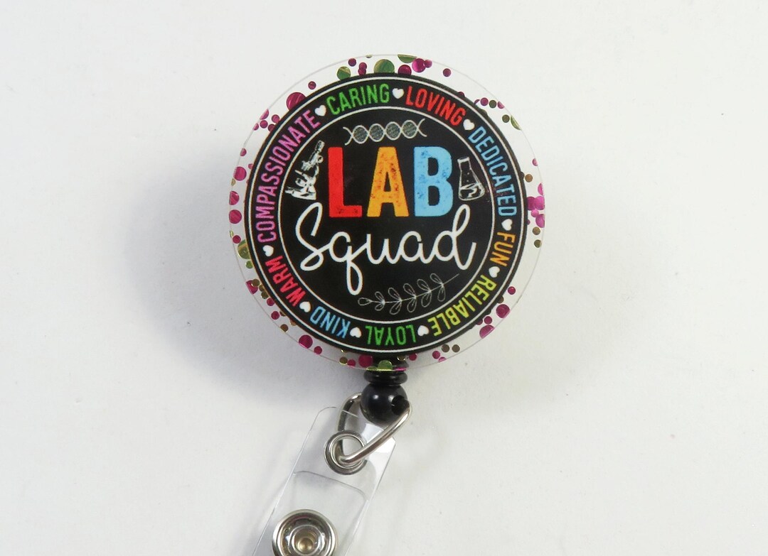 Lab Squad Badge Reel, ACRYLIC Badge Reel, Lab Badge Reel, Lab ...