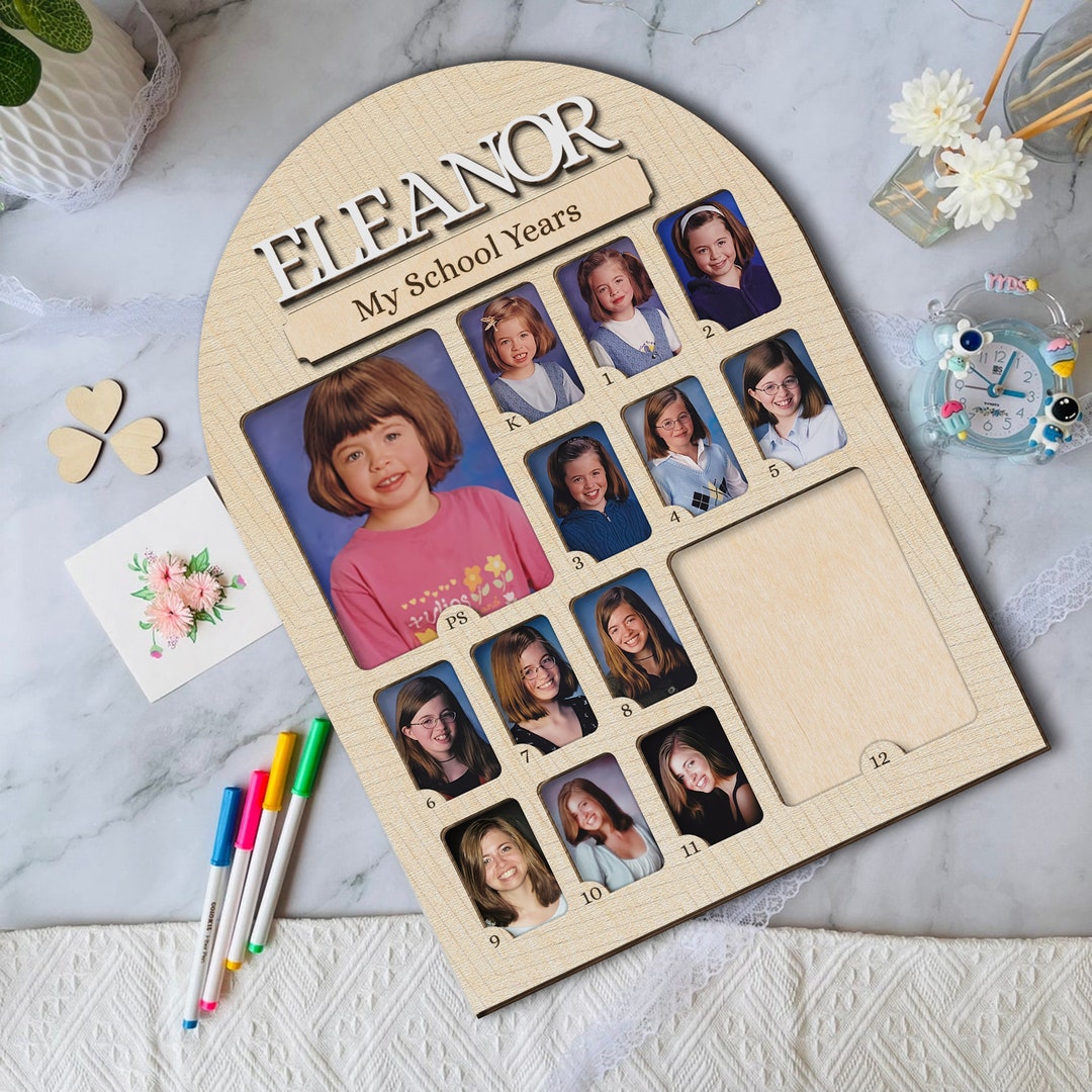 Personalized School Years Photo Frame, Kids Photo Frame, Graduation ...