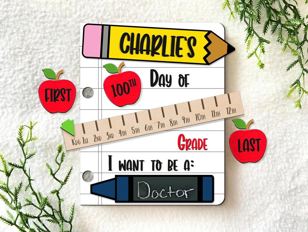 Personalized First Day of School Photo Prop, 1st Day of School Prop ...