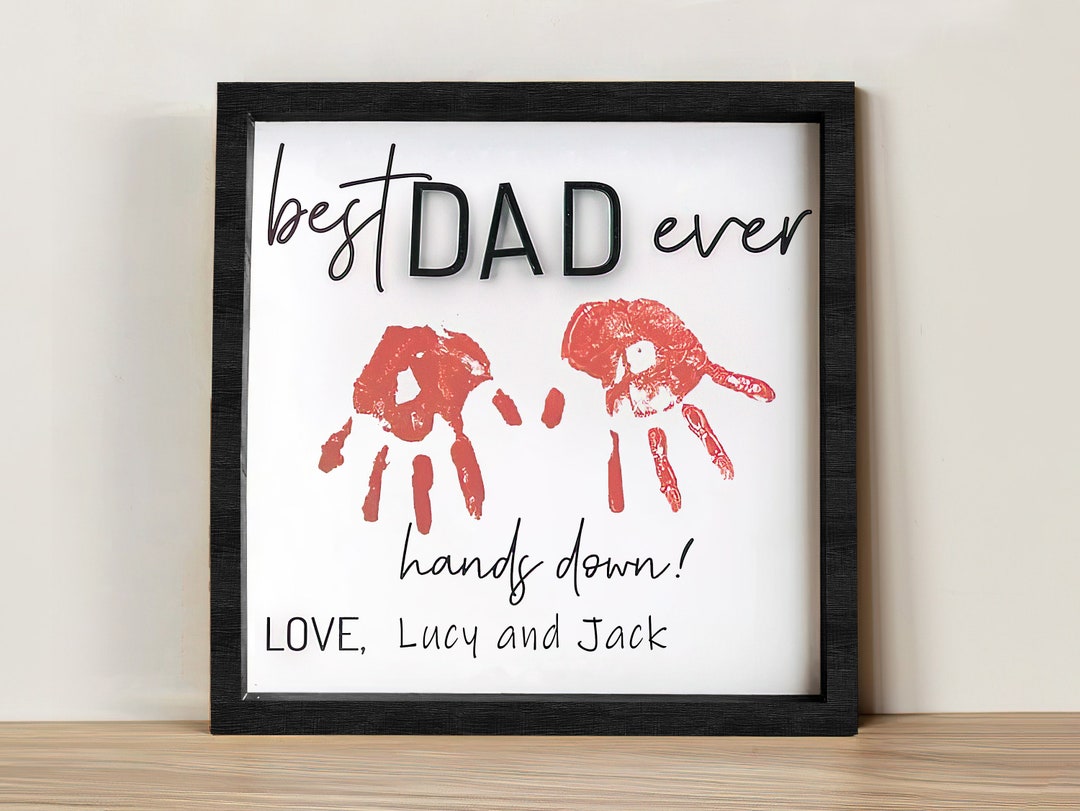 Personalized DIY Handprint Father Sign, Father's Day Gift, Father's Day ...