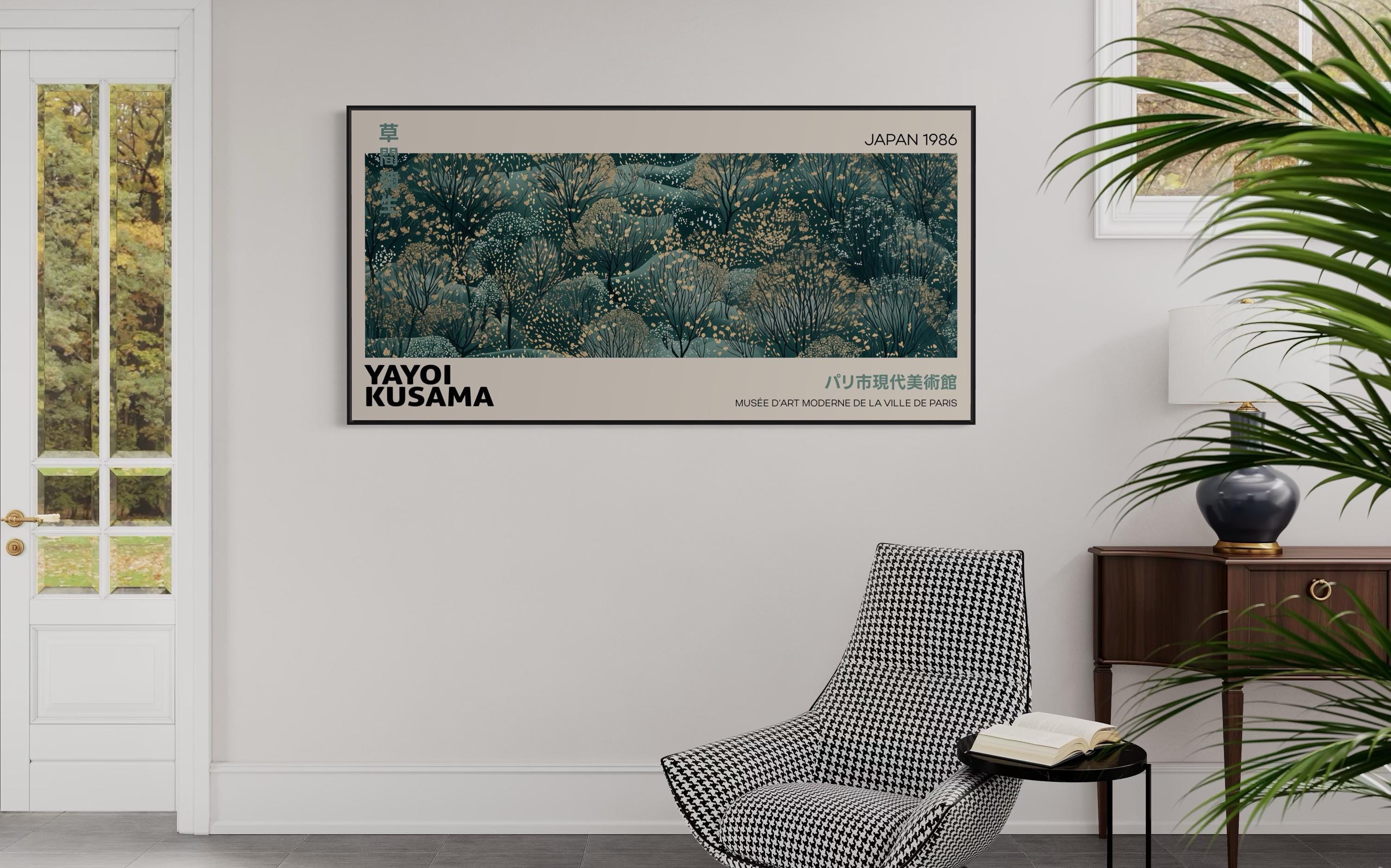 Yayoi Kusama-inspired Panoramic Poster Japanese Abstract Wall Art ...