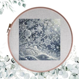 Winter Scene - Cross Stitch Pattern, PDF Instant Download, Snow, Light ...