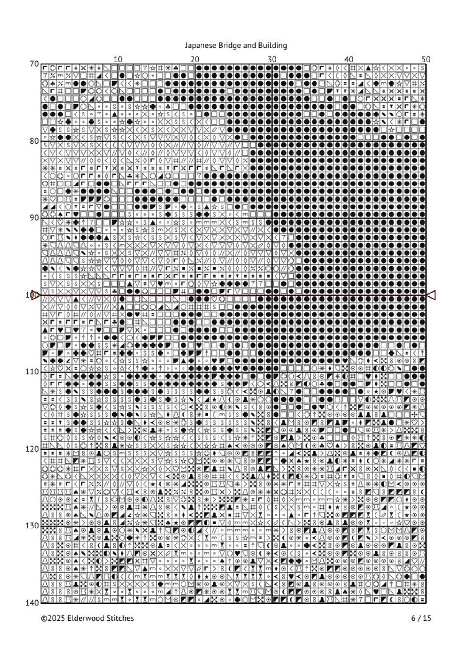 Japanese Bridge Cross Stitch Pattern – Detailed DMC Design (digital ...