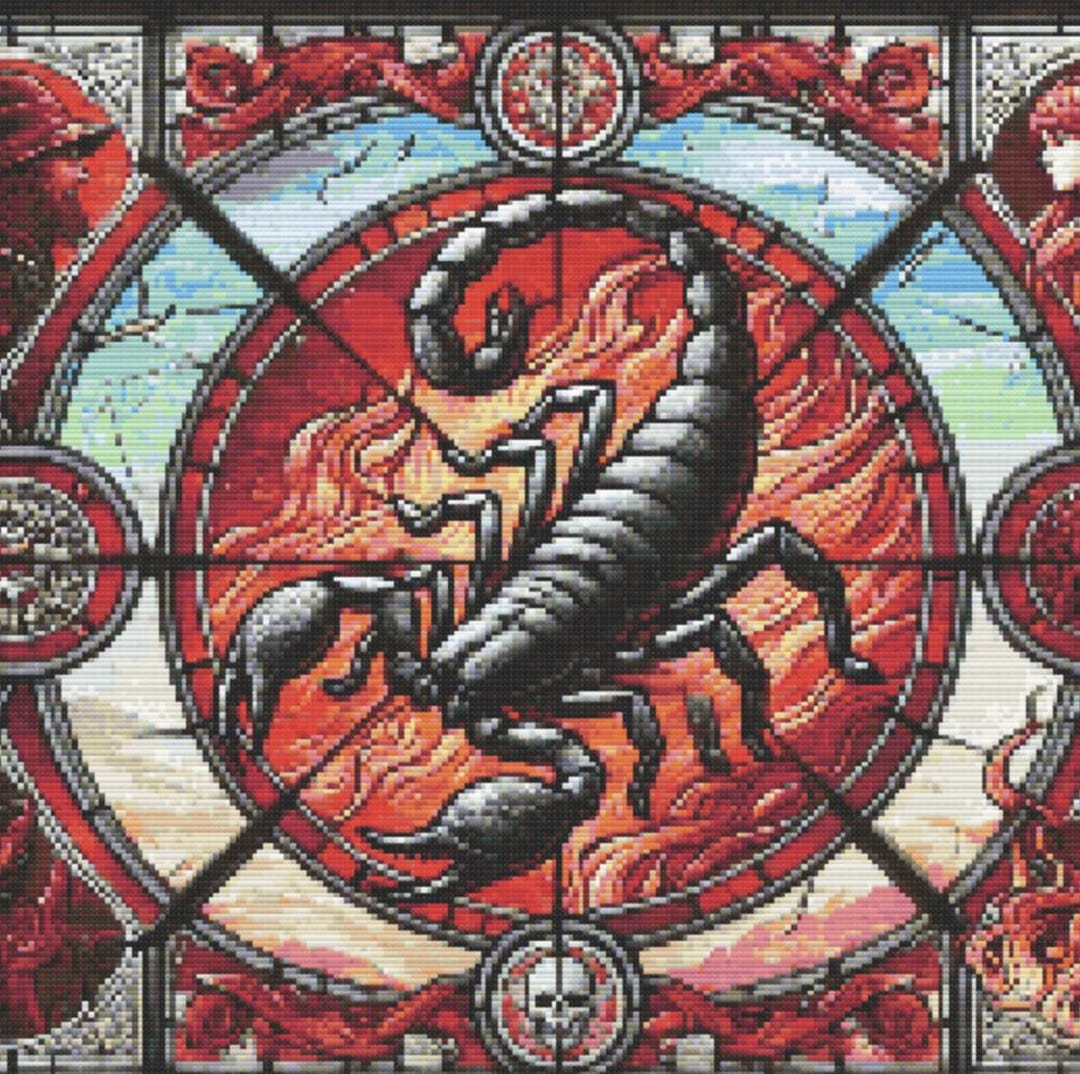Stained Glass Scorpion - Cross Stitch Pattern, PDF Instant Download ...