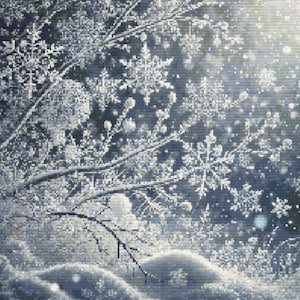 Winter Scene - Cross Stitch Pattern, PDF Instant Download, Snow, Light ...