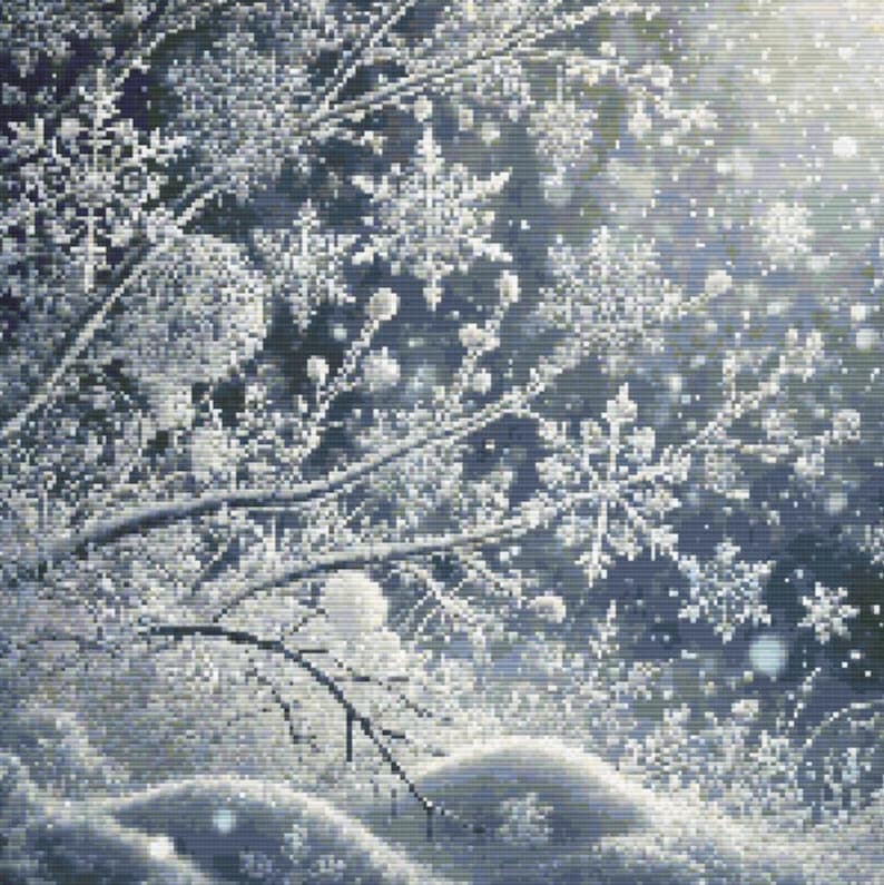 Winter Scene - Cross Stitch Pattern, PDF Instant Download, Snow, Light ...