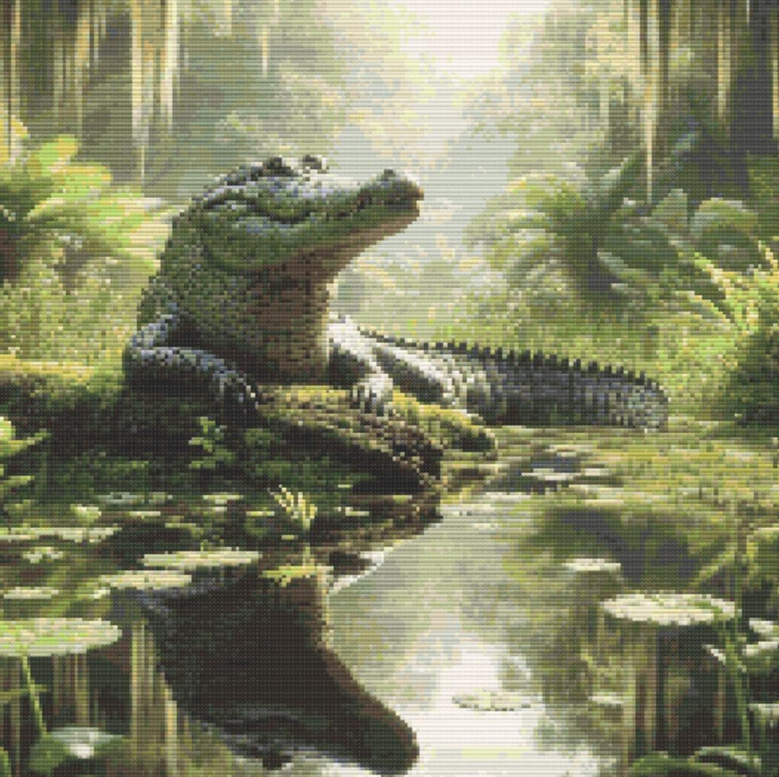 Alligator in Swamp Cross Stitch Pattern – Nature Embroidery (PDF ...