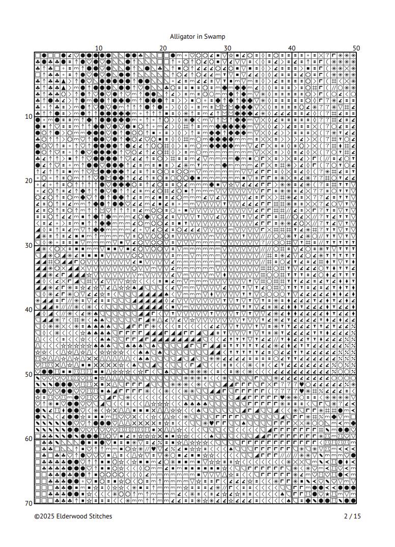 Alligator in Swamp Cross Stitch Pattern – Nature Embroidery (PDF ...