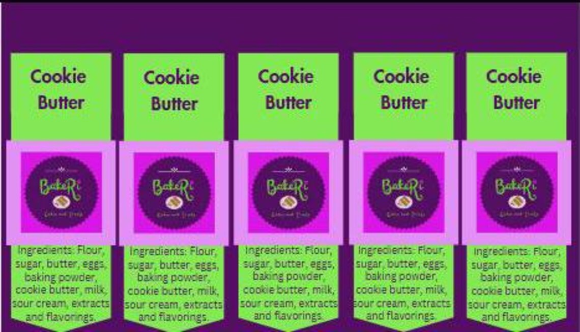 Mini Cake Label Template - Etsy