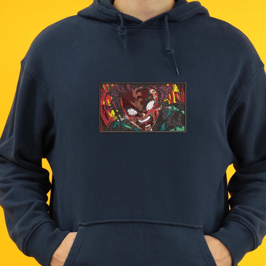 Tanjiro Kamado Embroidered Sweater Anime Demon Slayer - Etsy