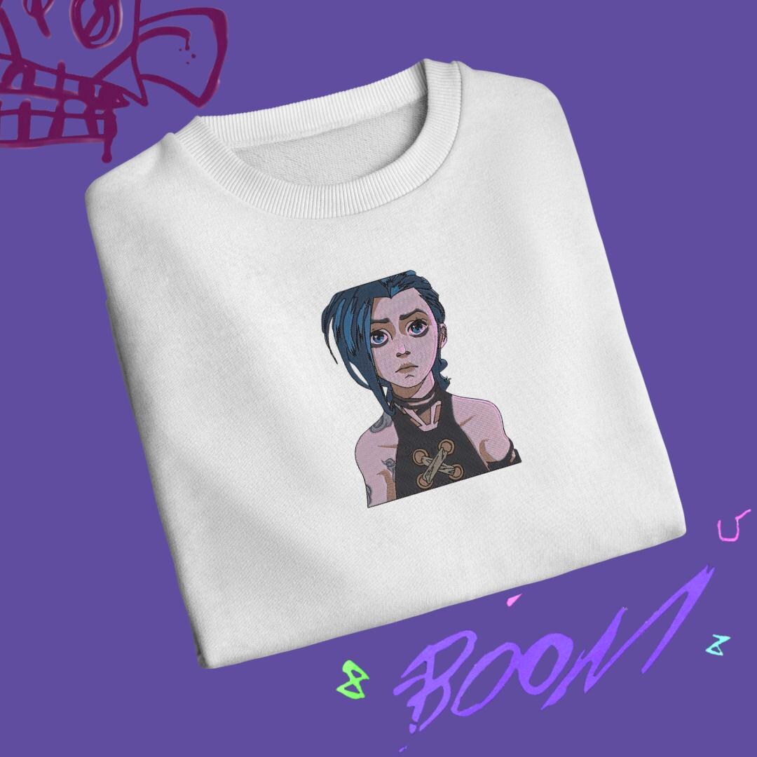 Jinx Arcane League of Legends Embroidered Sweater Anime - Etsy