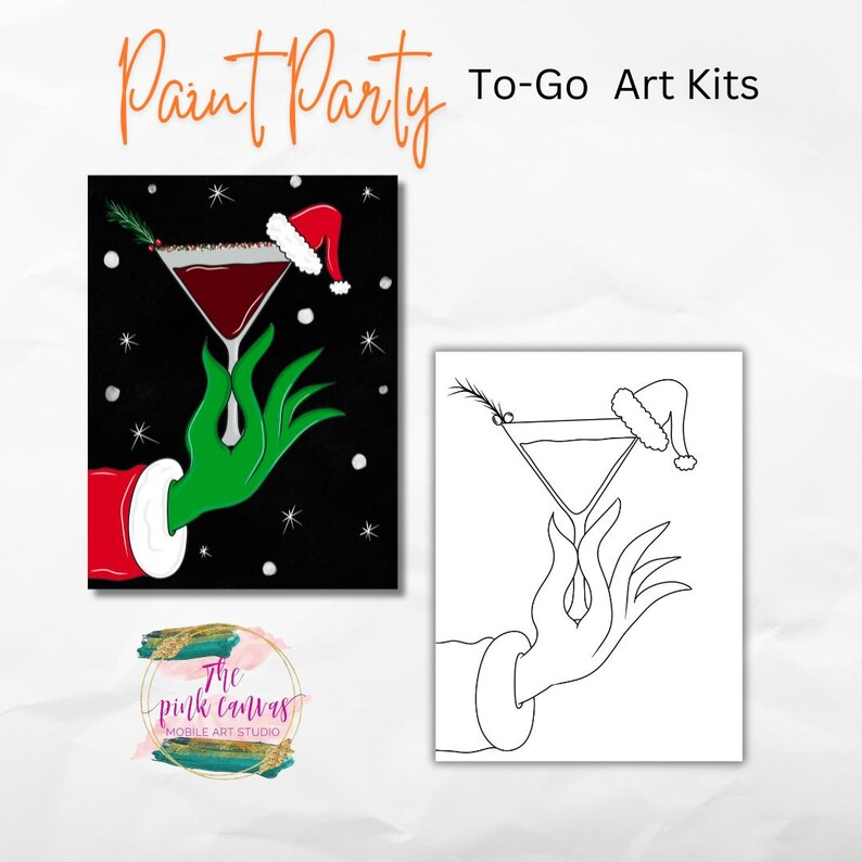 Grinch-tini Paint Party to Go Art Kit - Etsy