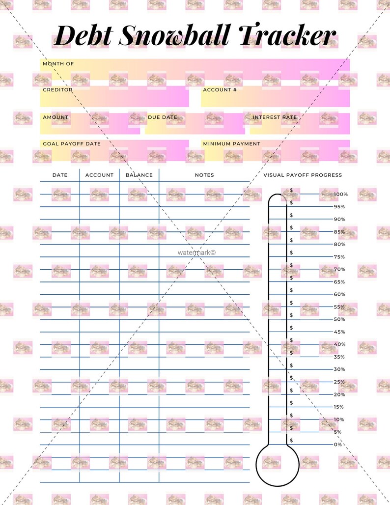 Debt Snowball Tracker - Etsy