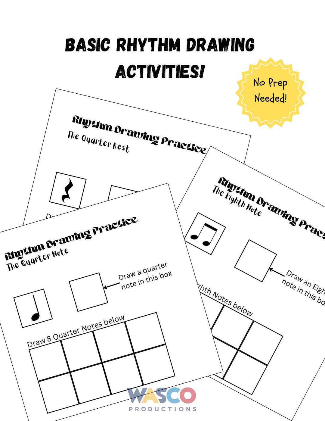 Rhythm Drawing Worksheets - Etsy