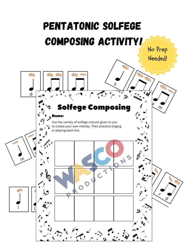 Pentatonic Solfege Composing Activity - Etsy