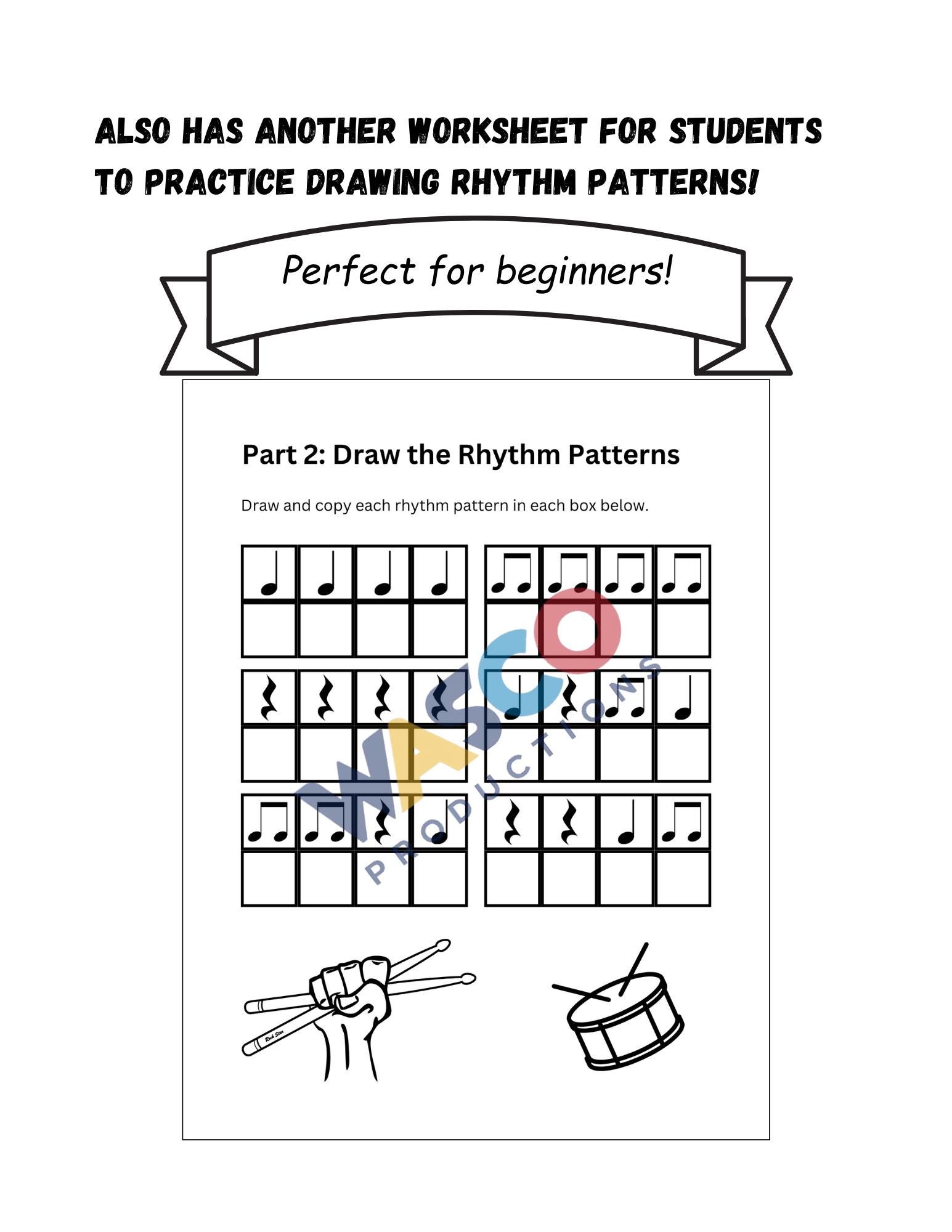 Rhythm Drawing Worksheets - Etsy