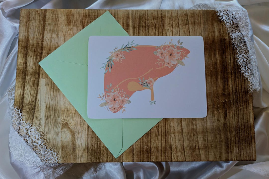 Floral Anatomy Liver Card - Etsy