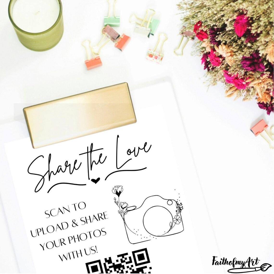 Photo Sharing QR Code Sign - Etsy