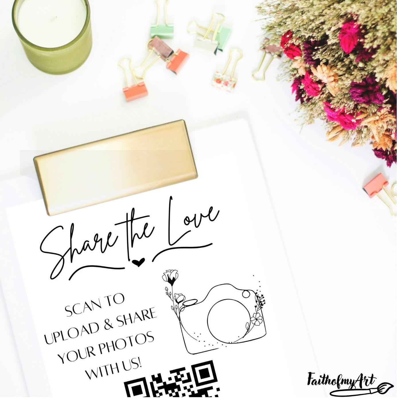 Photo Sharing QR Code Sign - Etsy