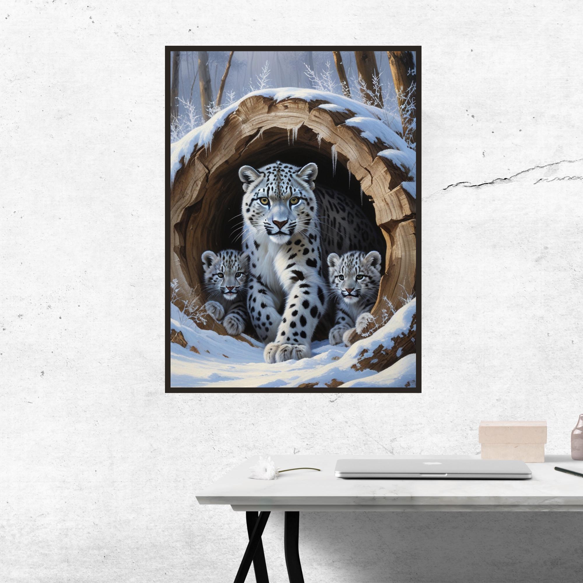 Snow Leopard Family, Leopard Print, Animal Print, Printable Art, High ...