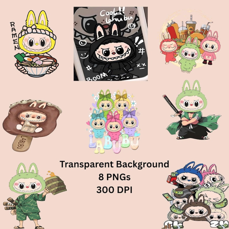 Labubu Cartoon Character PNG Clipart | Samurai, Kimono (instant ...