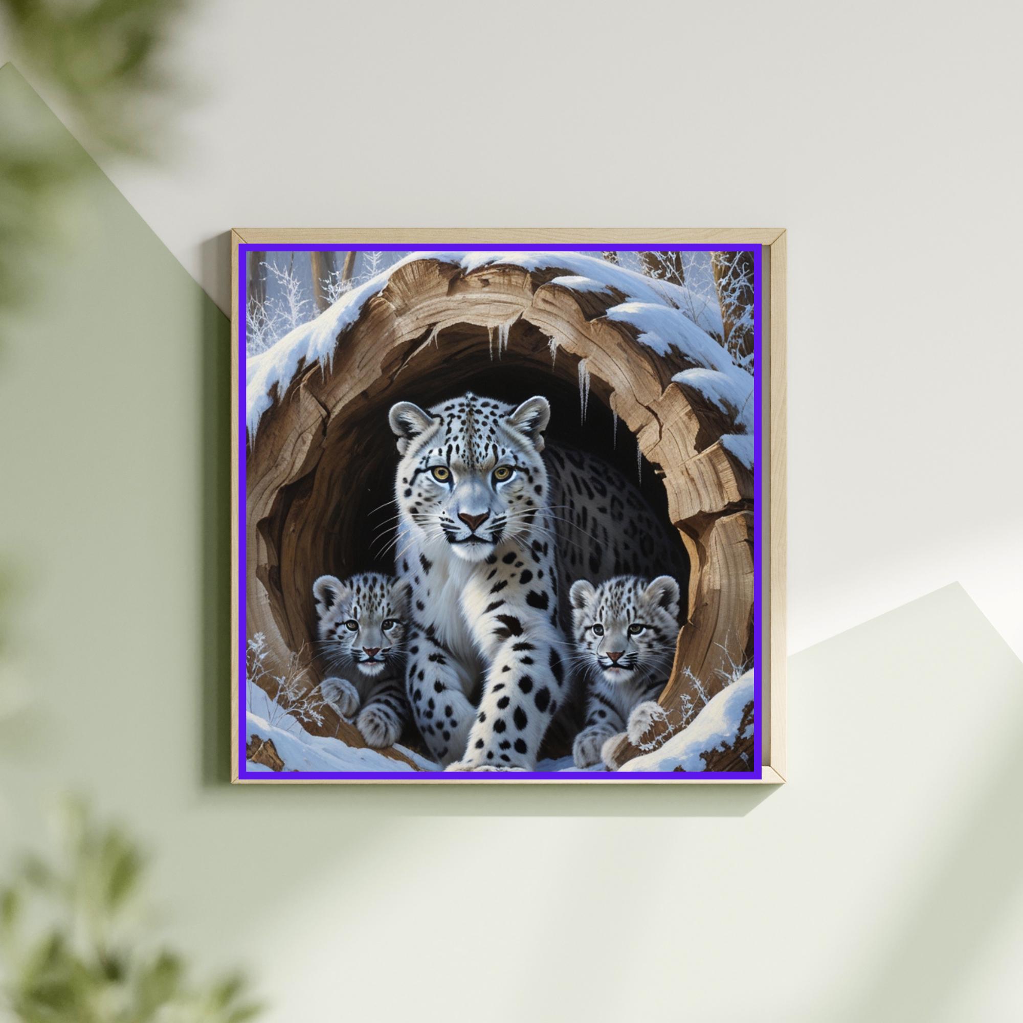 Snow Leopard Family, Leopard Print, Animal Print, Printable Art, High ...