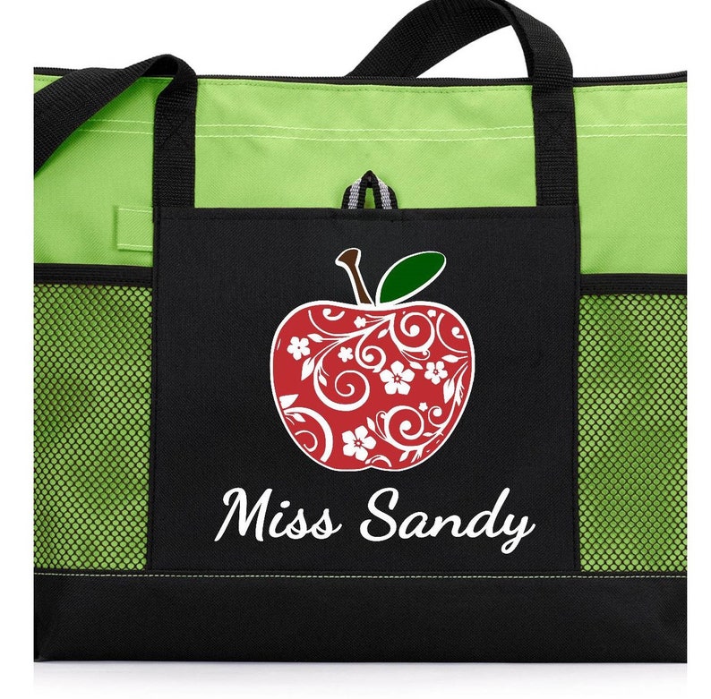 Teacher Tote Personalized Teacher Bag Zippered Book Bag - Etsy