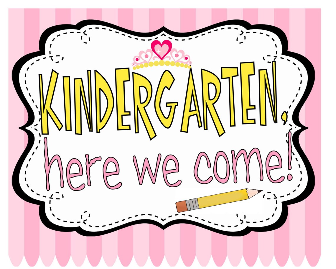 Kindergarten Digital Sign First Day of School Sign Preschool - Etsy