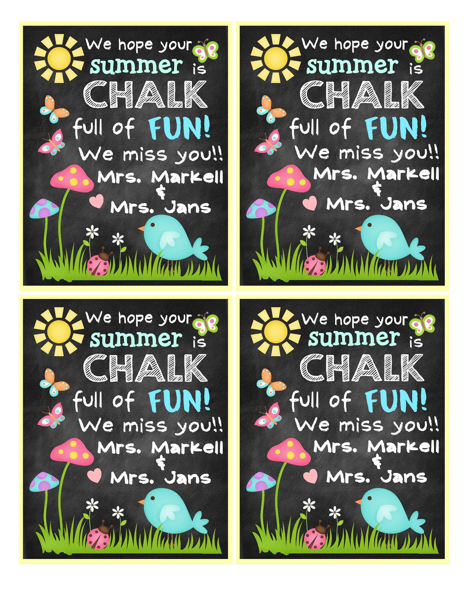 Student Gifts From Teacher Gift Tag Printable Chalk Gift | Etsy