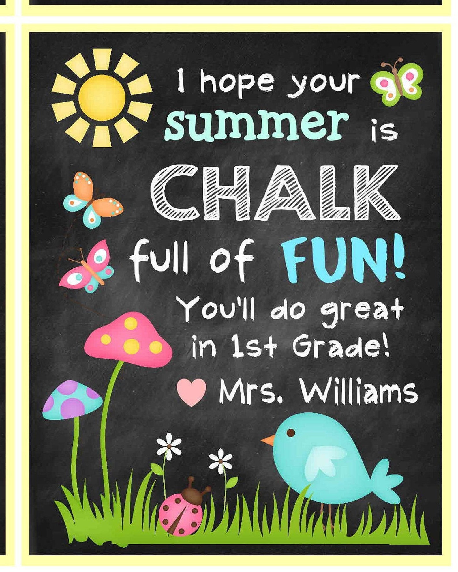 Student Gifts From Teacher Gift Tag Printable Chalk Gift - Etsy