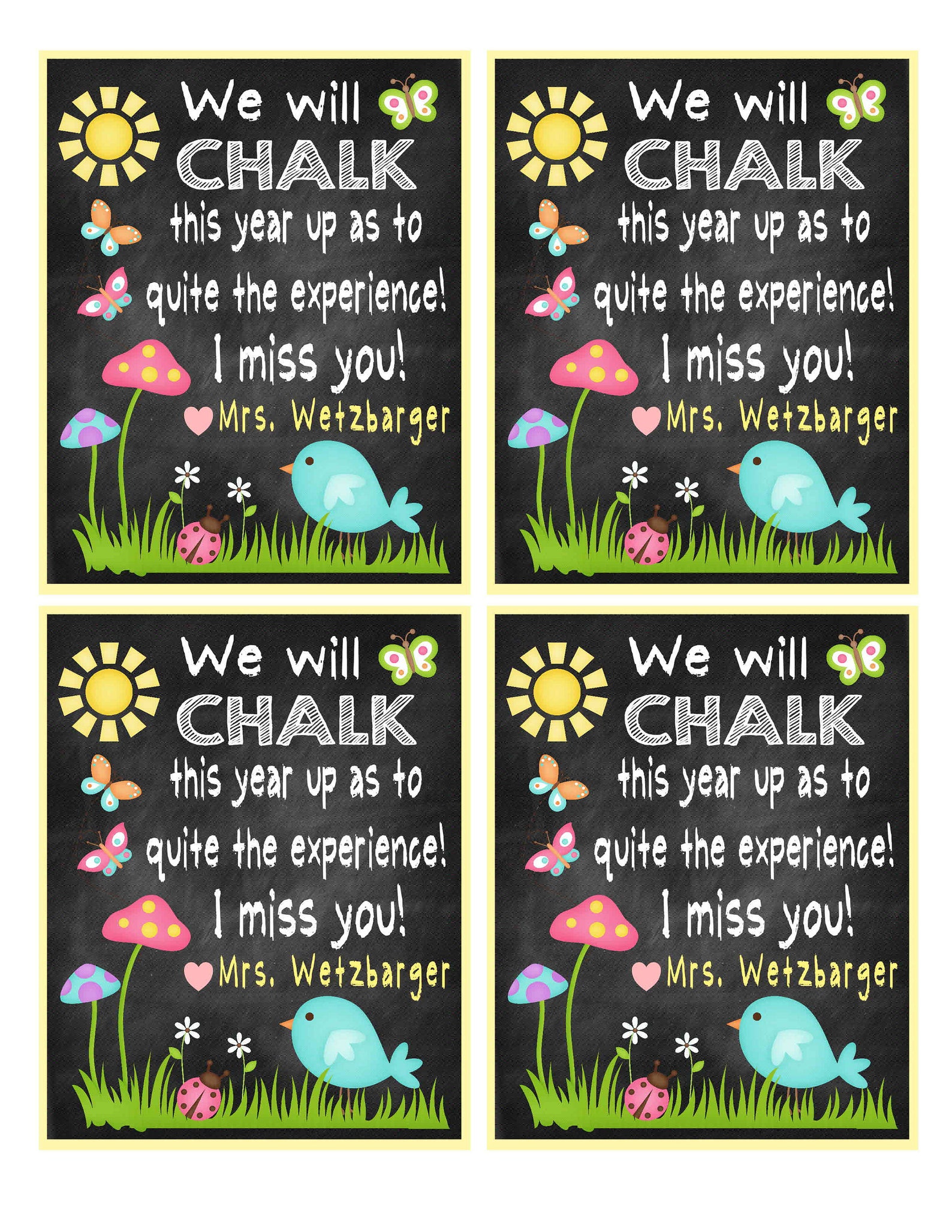 Student Gifts From Teacher Gift Tag Printable Chalk Gift - Etsy