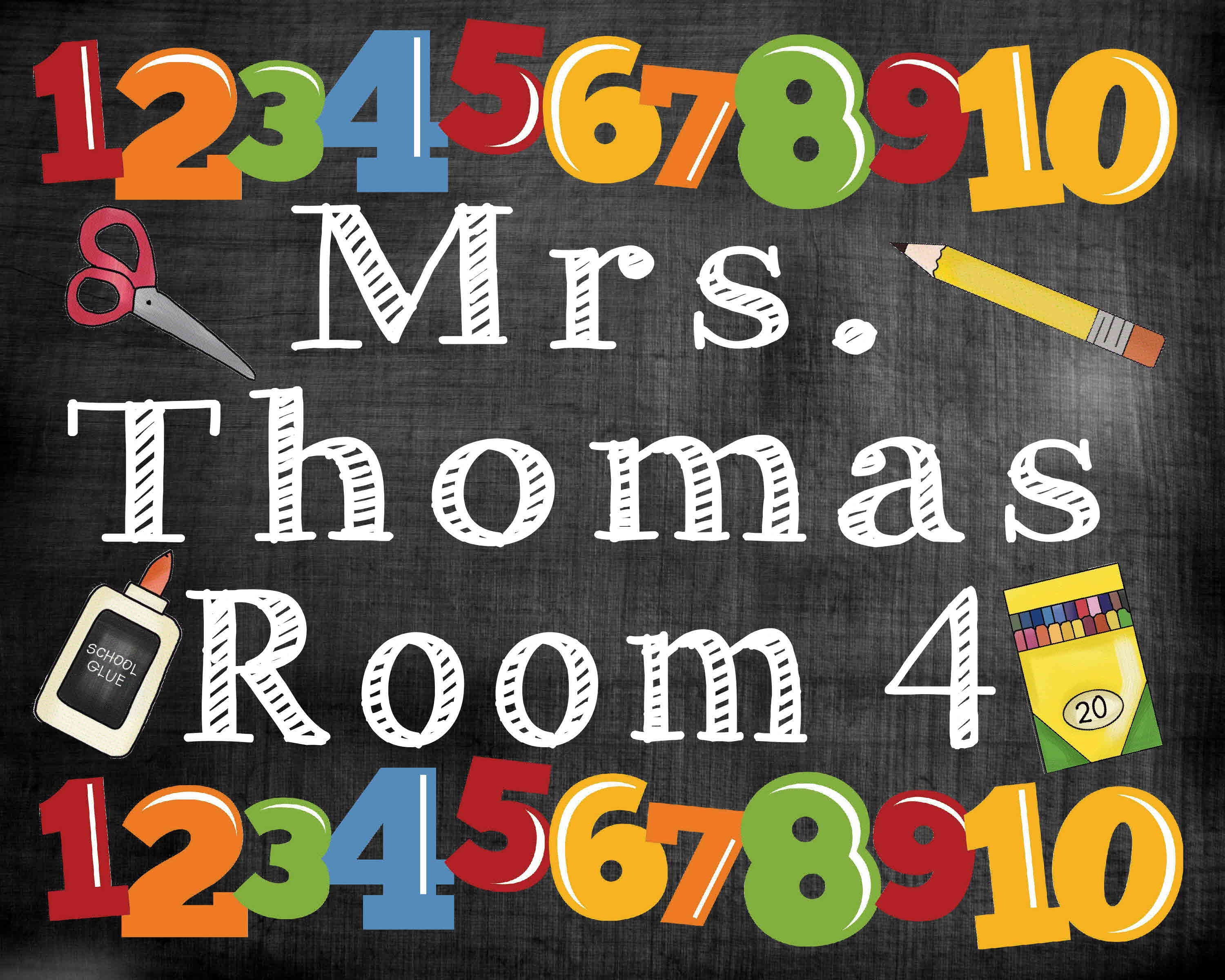 Teacher Name Sign Digital Download Teacher Appreciation Gift Class 