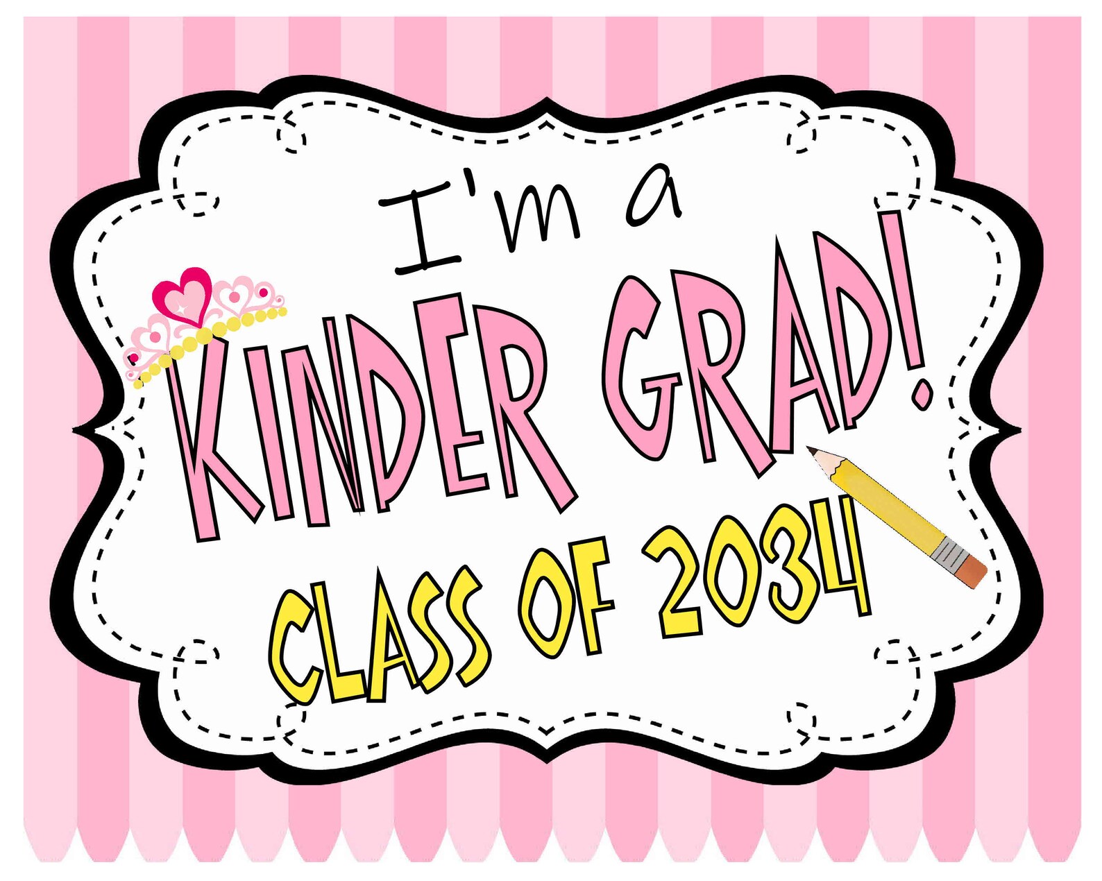 Kindergarten Graduation Sign Class of 2034 Last Day of - Etsy
