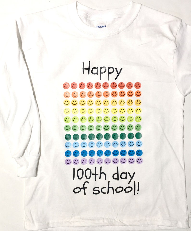 100 Days of School Shirt Smiley Faces Happy 100th Day Emoji - Etsy