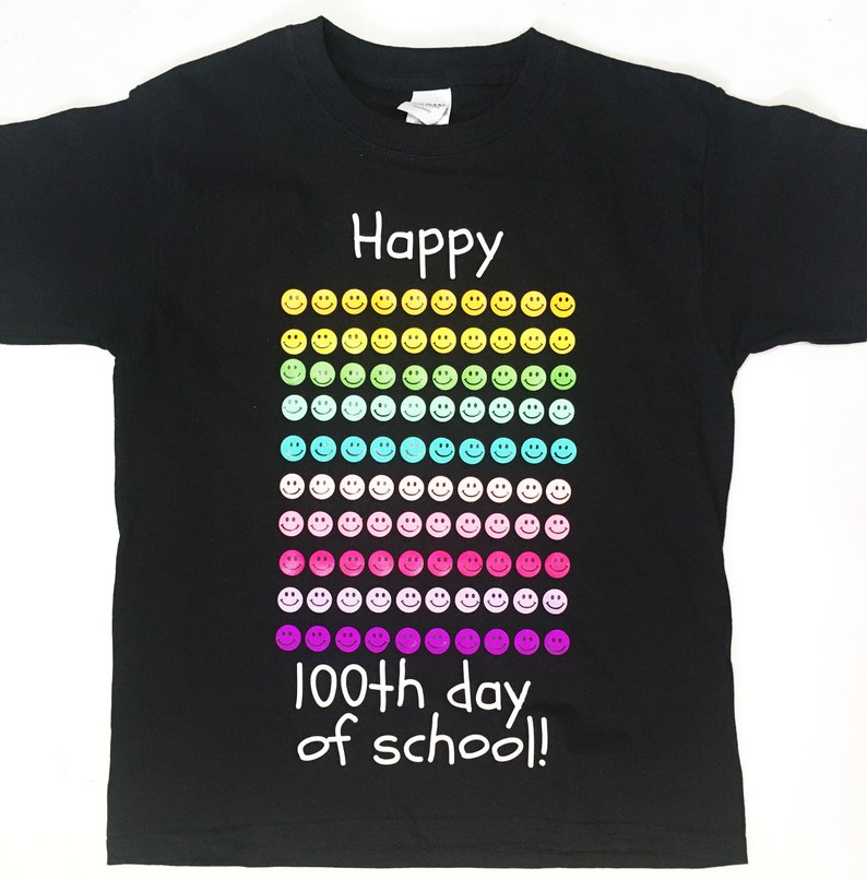100 Days of School Shirt Smiley Faces Happy 100th Day Emoji - Etsy