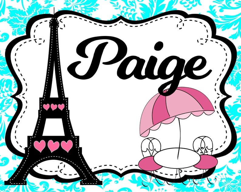 París nombre personalizado impreso signo | Etsy España