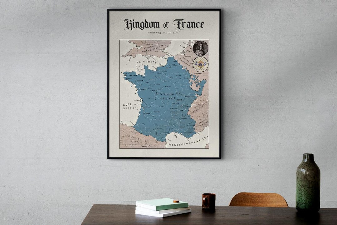 Vintage Map of the Kingdom of France Under King Louis XIV - 1714 - Etsy
