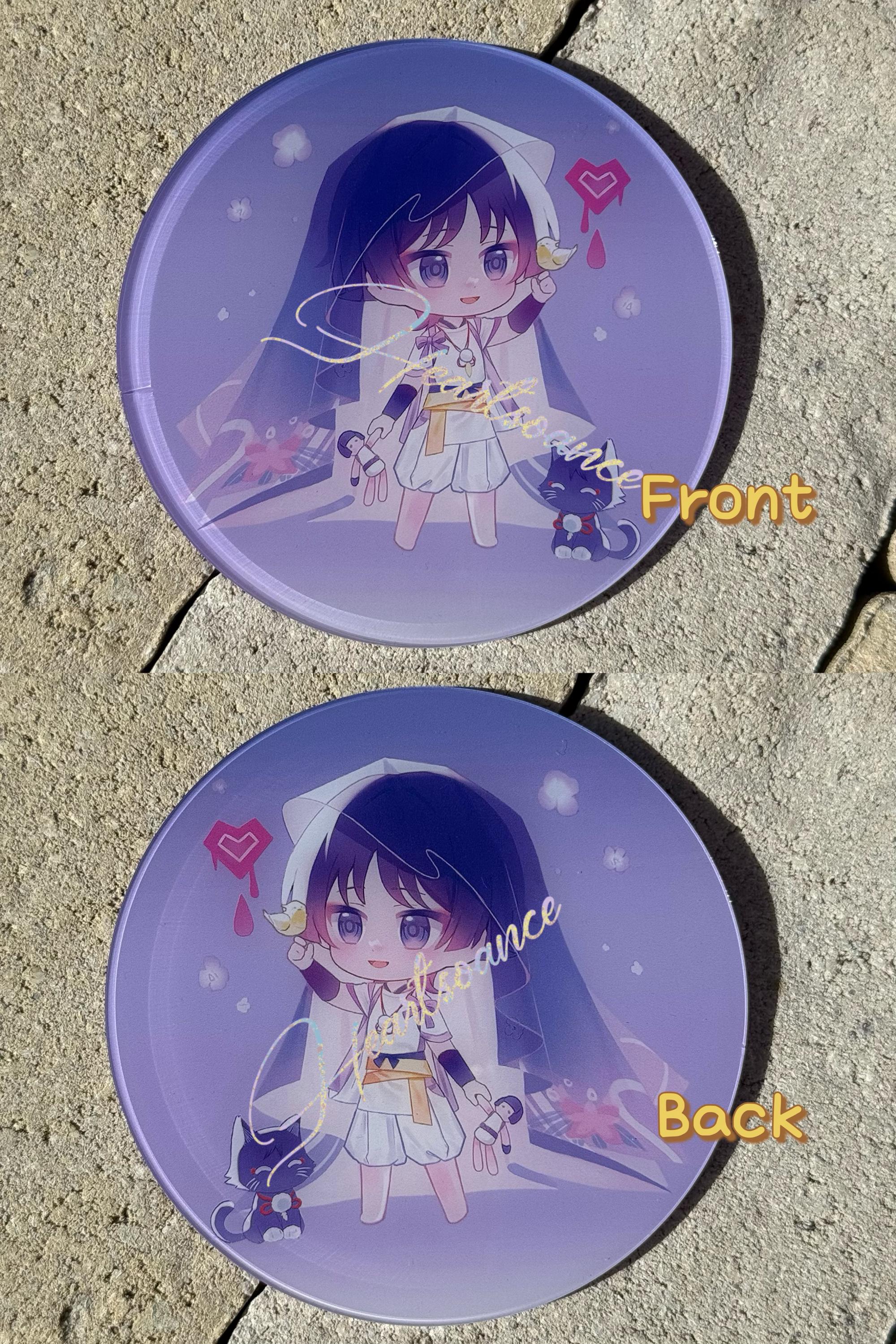 Acrylic Coaster Genshin Impact Furina Nahida Venti Kabukimono UV ...