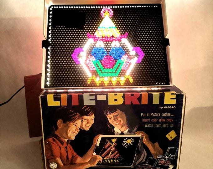 Vintage ORIGINAL LITE BRITE 1967 Hasbro Toy Light Bright W/ Original ...