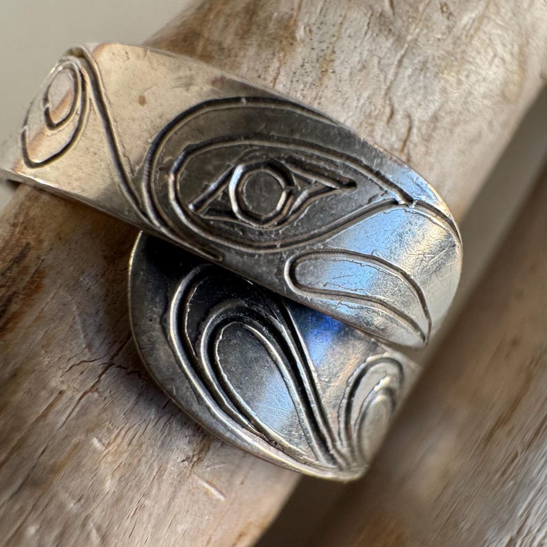 Coast Salish Artisan Richard Krentz Sterling Silver Wrap Ring / Ring ...
