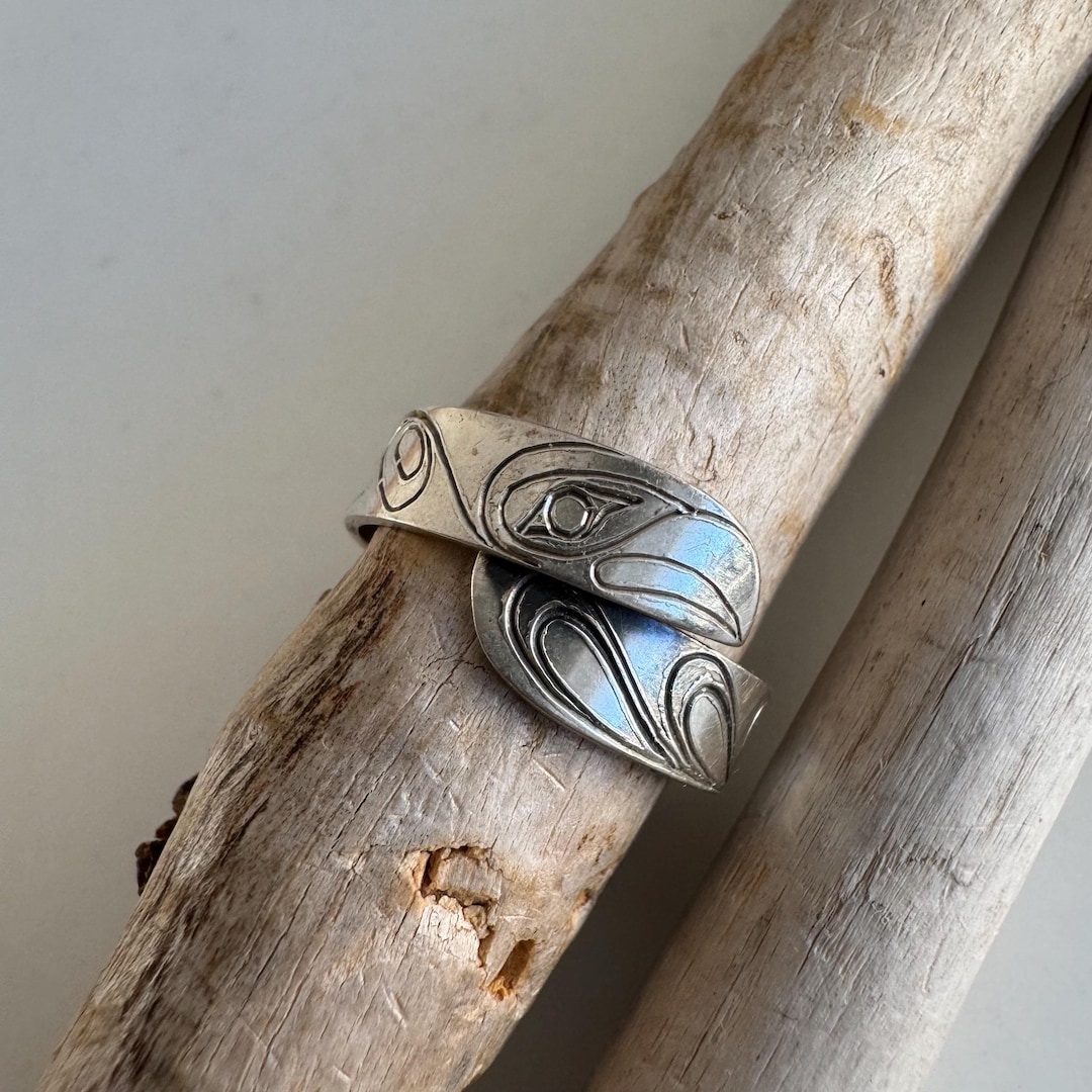 Coast Salish Artisan Richard Krentz Sterling Silver Wrap Ring / Ring ...